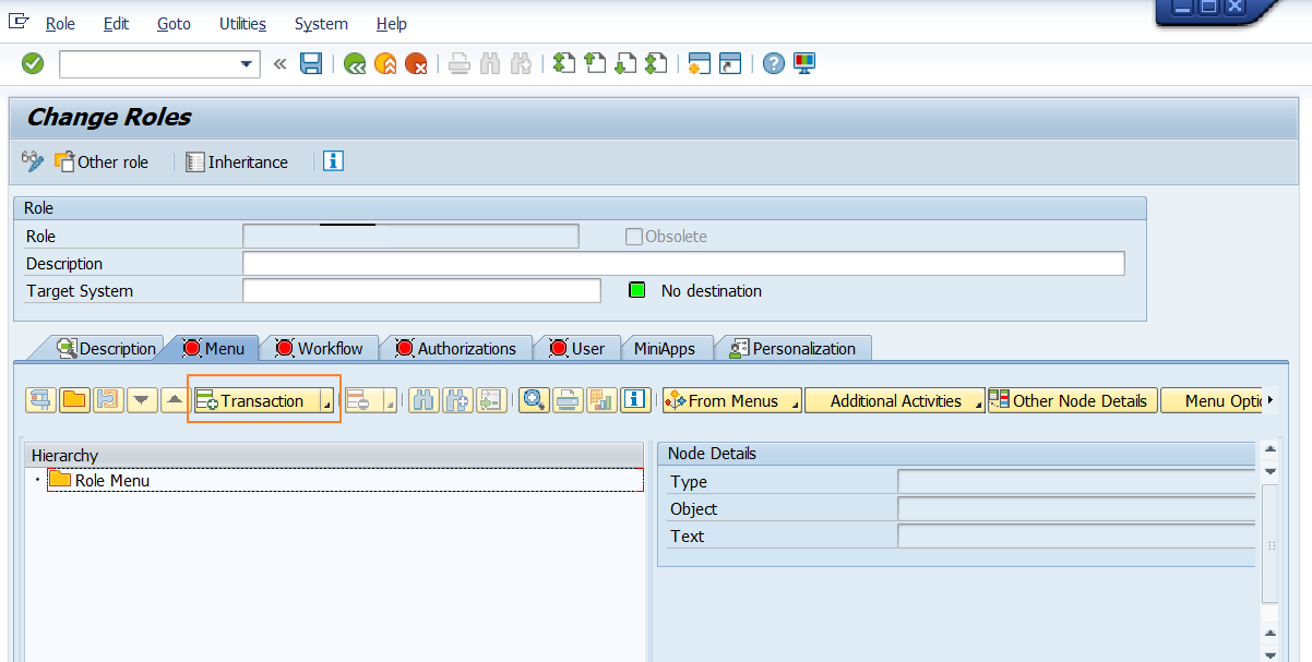 PFCG – Menu Roles – SAP Authorization Universe